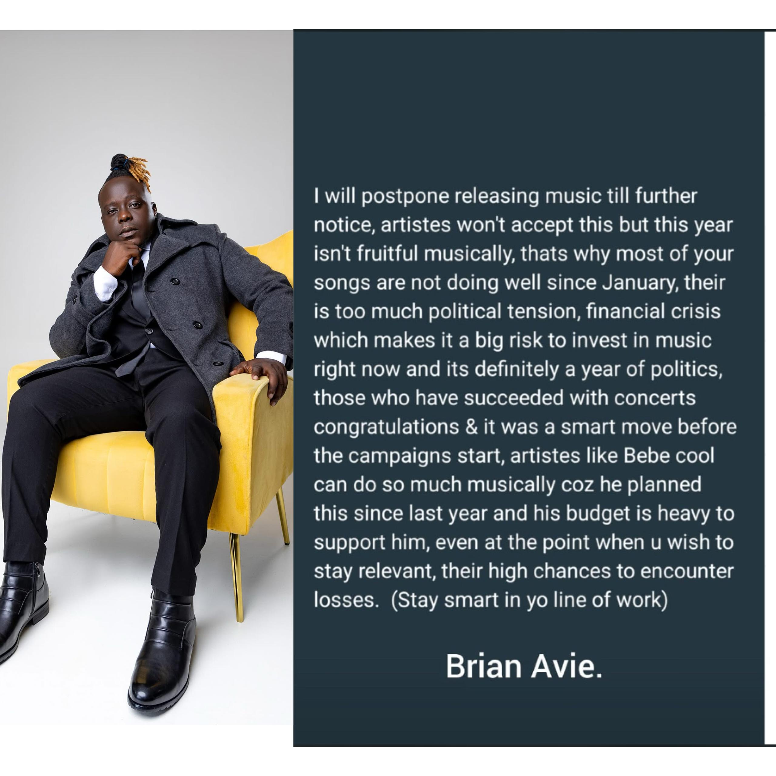 Brian Avie Puts Music on Hold Not Ready to Waste My Craft - Ground Media Ug